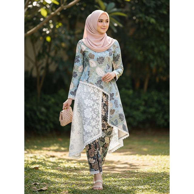10 Model Gamis Pastel Kombinasi Brokat Putih untuk Tampil Simpel, Syar ...