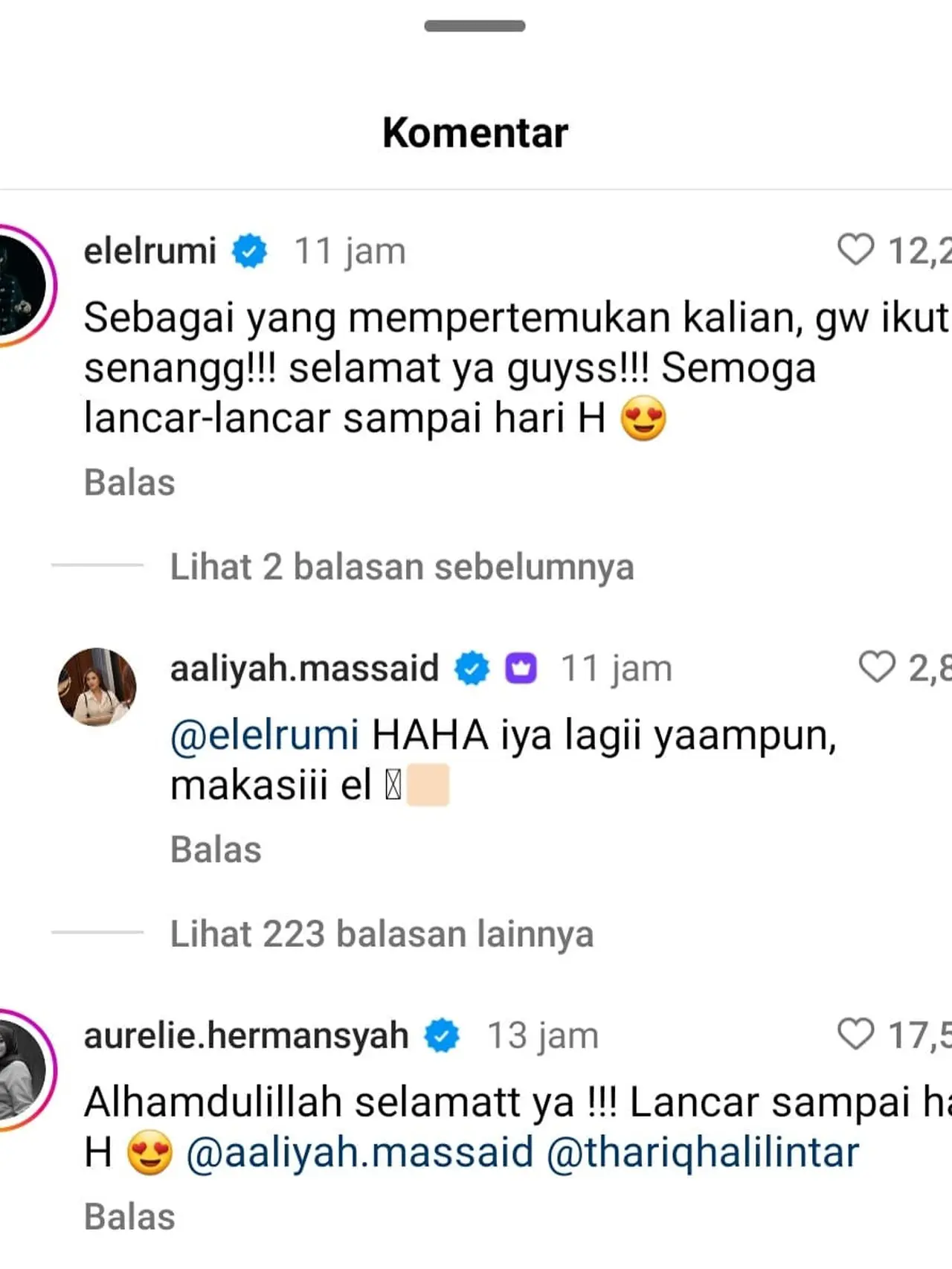 Ternyata El Rumi Mak Comblang Aaliyah Massaid, Ikut Senang Akhirnya Thariq Halilintar Berani ...