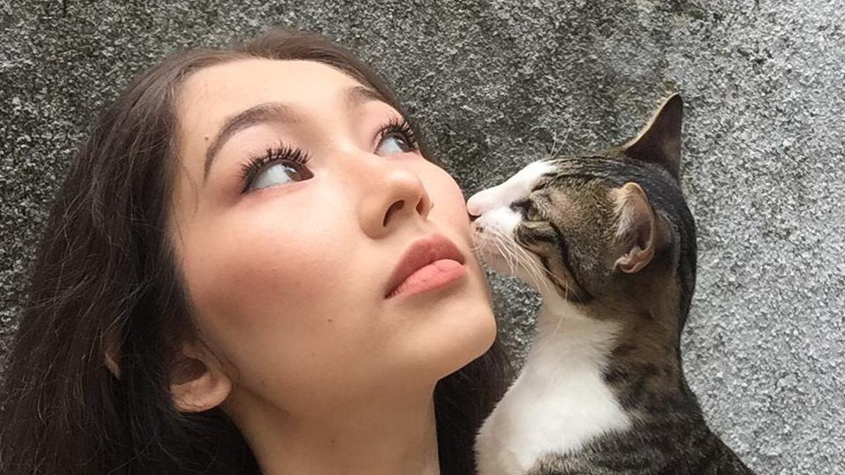 FOTO: Momen Devina Aureel bersama Kucingnya, Manis dan Lucu - Foto Liputan6.com