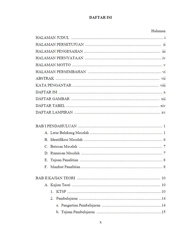 Contoh Daftar Isi dan Cara Membuatnya dengan Format yang Benar - Hot ...