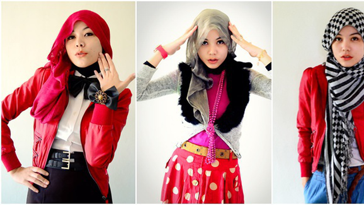 6 Gaya Hijab Seru Dalam Warna Merah Menyala - Beauty Fimela.com