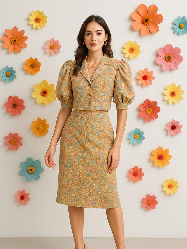 7 Model Blazer Batik Lengan Puff Crop, Feminin Tapi Tetap Edgy
