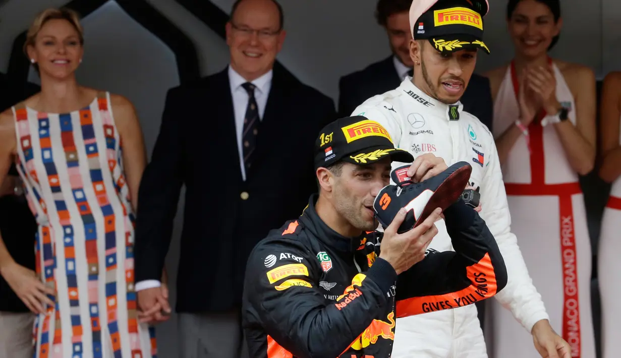 FOTO: Menang GP Monaco F1, Daniel Ricciardo Minum Sampanye Dari Sepatu ...