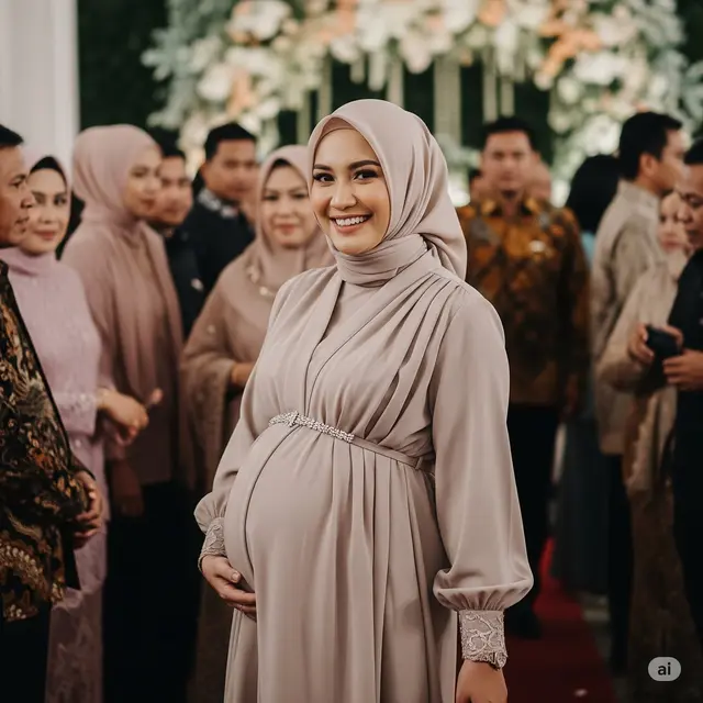 10 Rekomendasi Outfit Kondangan Gamis Ibu Hamil 2025, Tampil Elegan dan ...