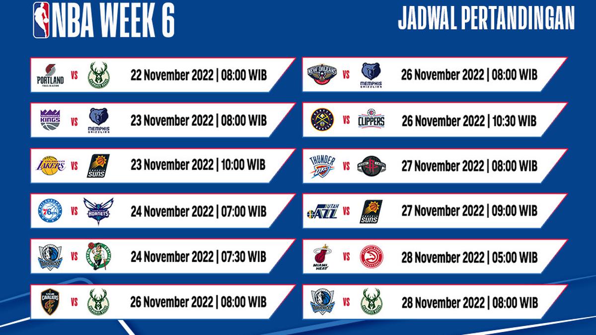 Saksikan Live Streaming NBA Week 6 di Vidio, 22-28 November 2022 ...