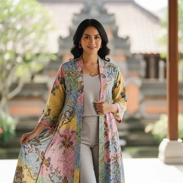 10 Model Outer Panjang Terbaru Batik Warna Pastel, Tampil Anggun ...