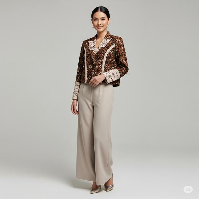 8 Model Crop Blazer Batik Kombinasi Renda, Perpaduan Tradisi dan Gaya ...