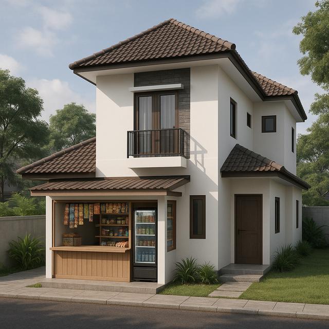 10 Model Rumah L-Shape dengan Warung Kecil di Depan, Hemat Ruang Tapi ...