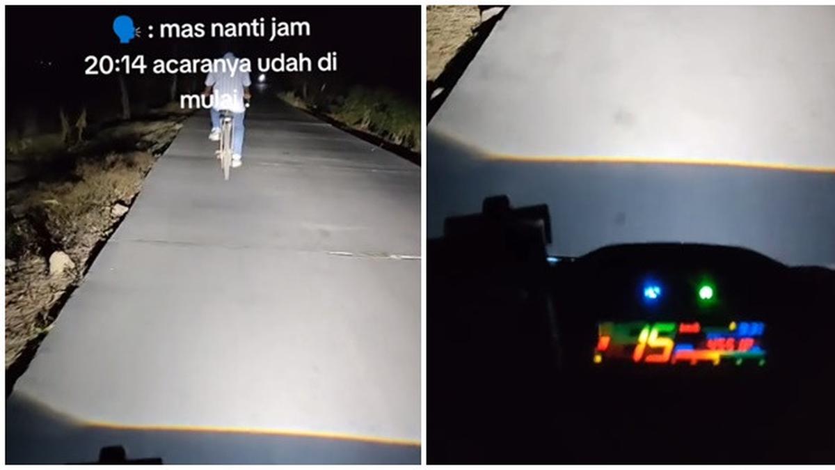 Viral Aksi Pria Beri Penerangan Bapak-Bapak Naik Sepeda di Jalan Gelap ...