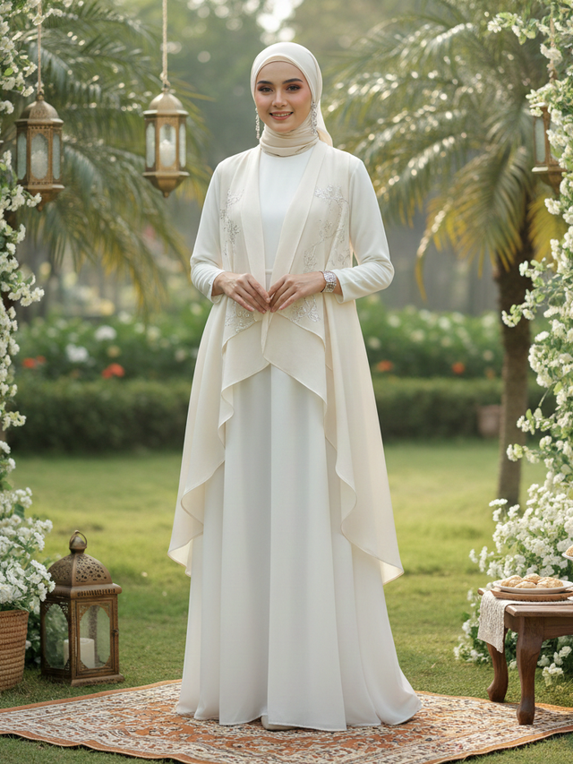 7 Model Gamis Rompi Terbuka Tren Busana Lebaran 2026