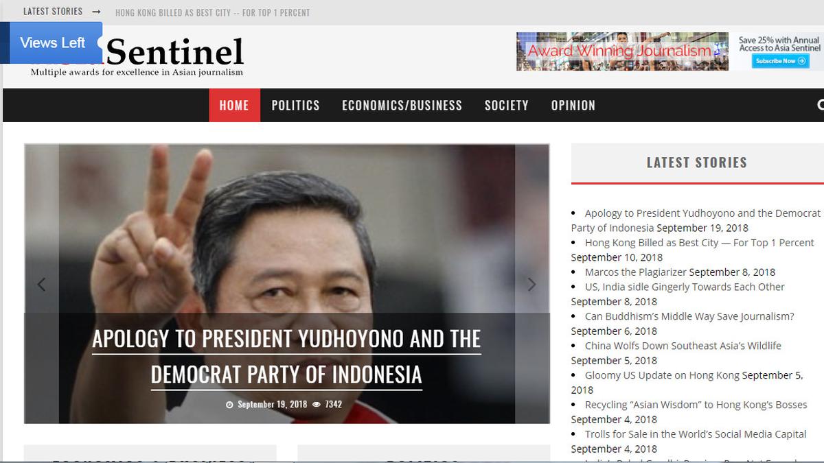 5 Fakta tentang Asia Sentinel, Media yang Bikin Geram SBY - News ...