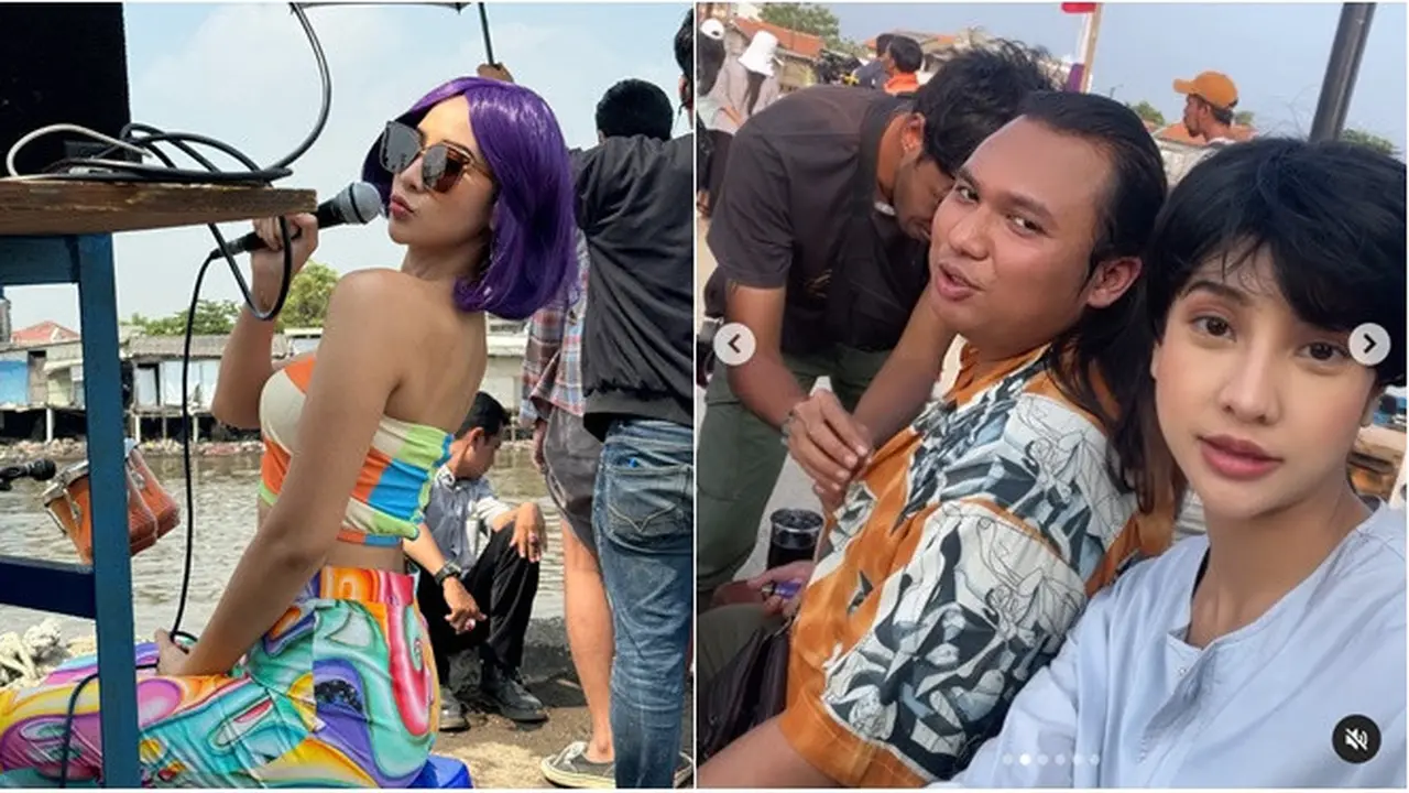 6 Potret Anya Geraldine di Balik Layar Film Mendadak Dangdut, Lelah Tahan Tawa - Hot Liputan6.com
