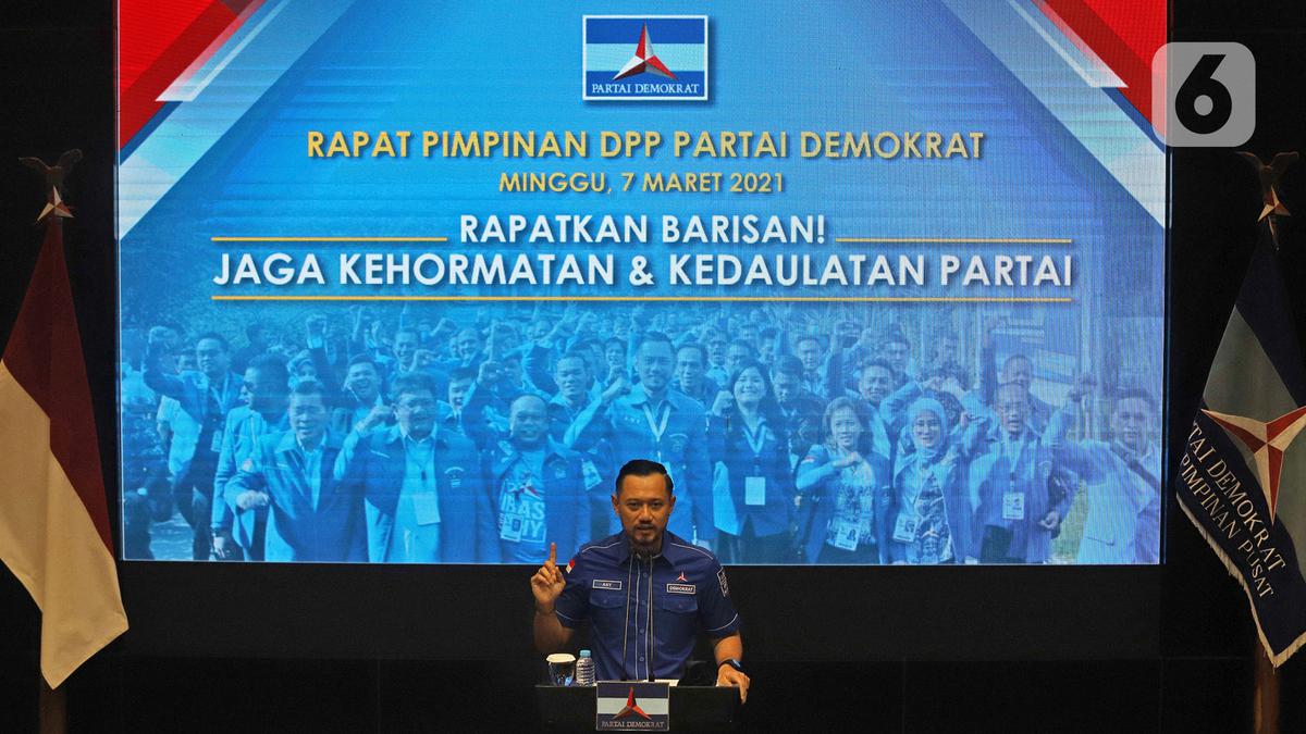 FOTO: Sikapi KLB, AHY Gelar Rapat Pimpinan - Foto Liputan6.com