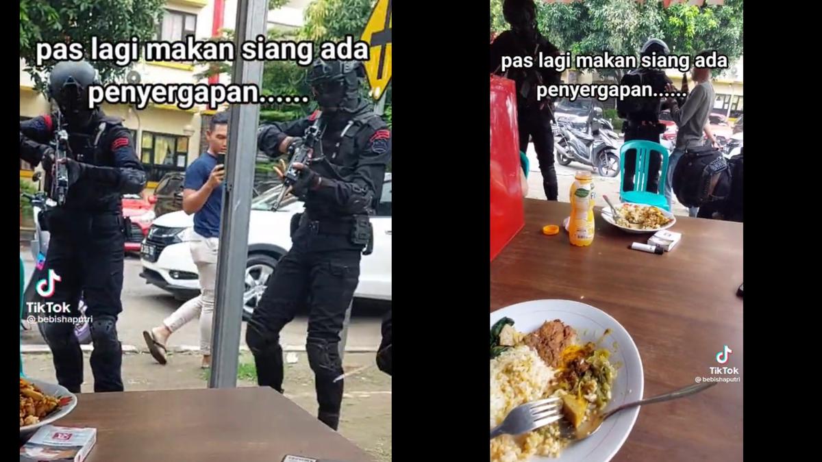 Viral Video Penyergapan Saat Makan Nasi Padang, Warganet: Akibat Pakai Sendok