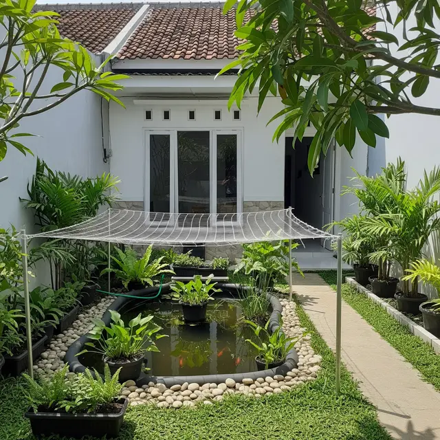 9 Ide Taman Minimalis dengan Kolam Ikan Kecil Ramah Anak, Estetik dan Aman