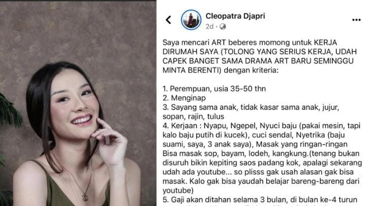 Cleopatra Djapri Eks JKT48 Dirujak Warganet Usai Cari ART dengan Tugas ...