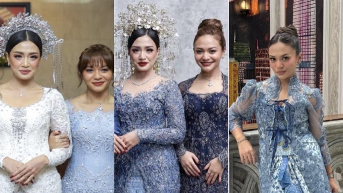Semakin Dewasa, 6 Potret Amel Carla Dibalut Kebaya Biru saat Tunangan hingga Resepsi Pernikahan ...