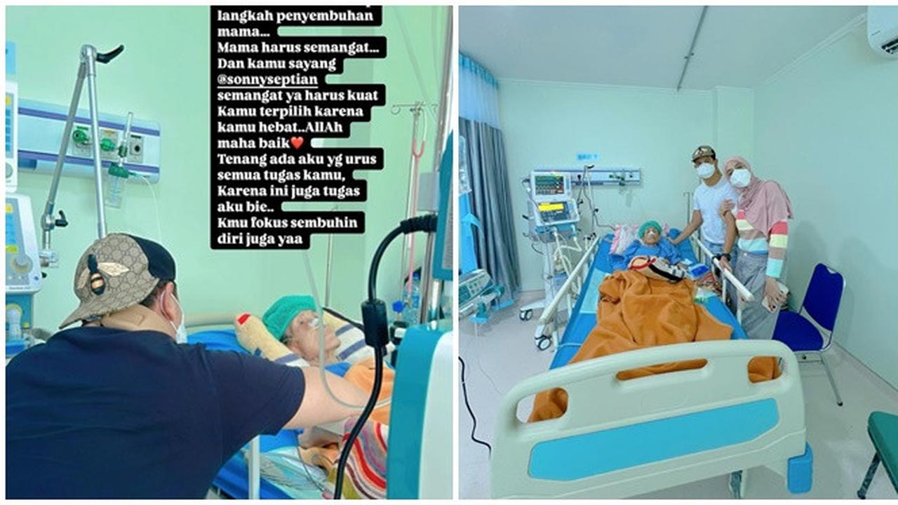 6 Potret Sonny Septian Rawat Ibu yang Sakit, Tetap Menemani Meski Belum ...