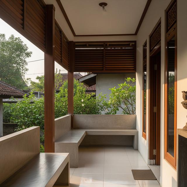 9 Model Teras Rumah Desa dengan Kursi Cor Minimalis yang Nyaman ...