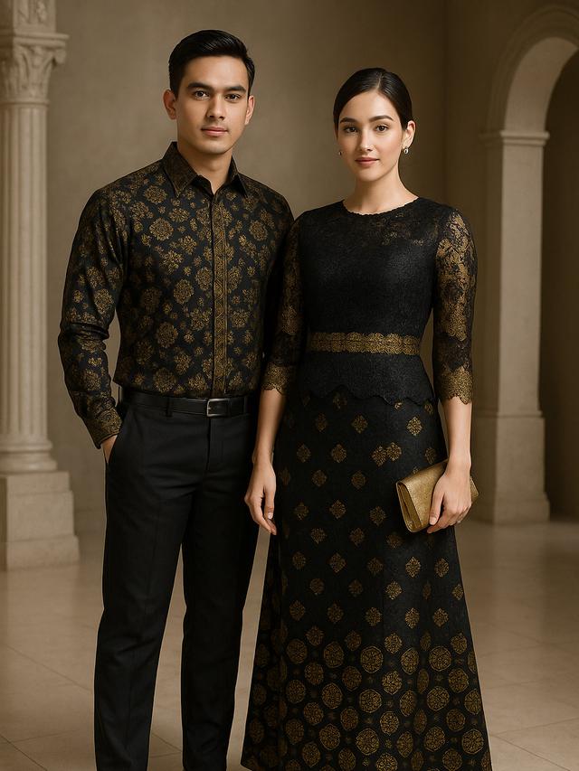 7 Inspirasi Model Batik Kombinasi Brokat Sarimbit Terbaru 2025, Tampil ...