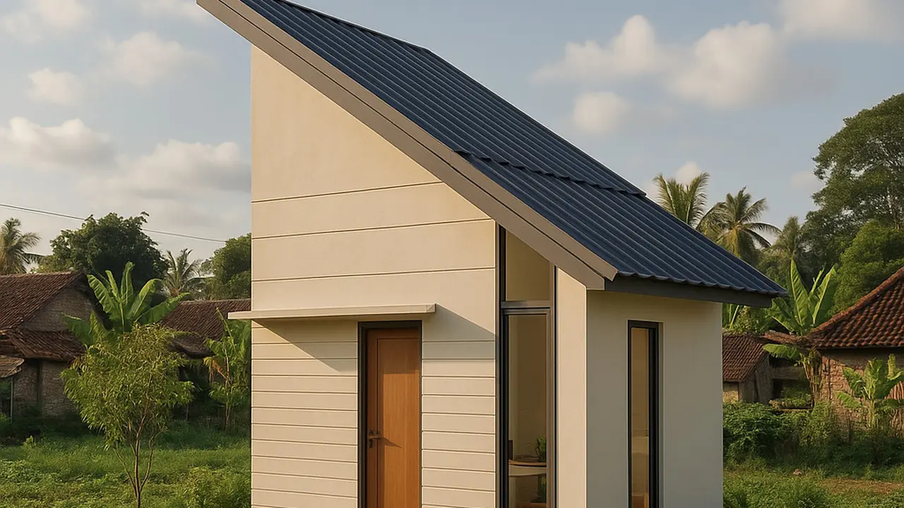 10 Desain Rumah Tipe 21 dengan Atap Susun, Ide Hunian Nyaman di 2025