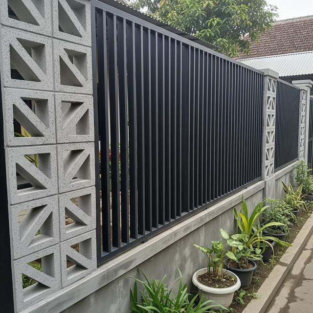 7 Model Pagar Roster Beton & Besi Minimalis 2025, Solusi untuk Halaman ...