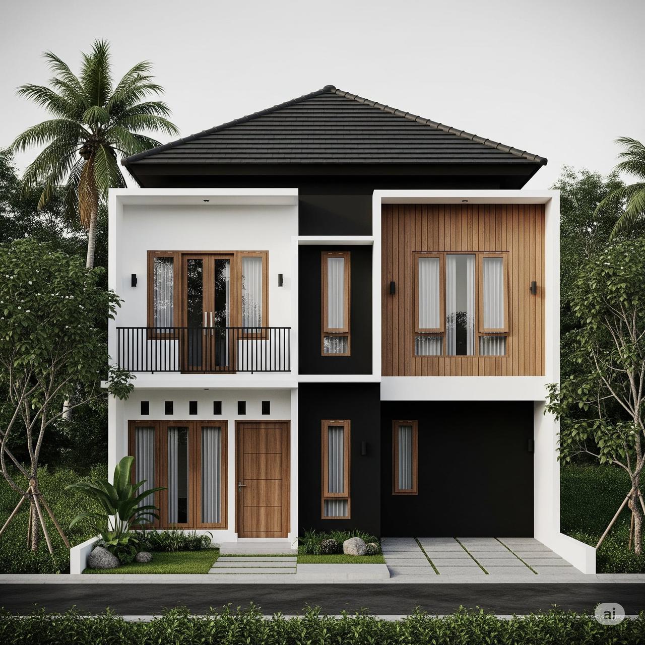 12 Inspirasi Cat Rumah Hitam Putih Sederhana, Elegan, Minimalis, dan ...