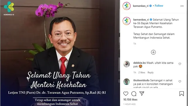 Menkes Terawan Ultah ke-56, Warganet Ucapkan Selamat dan Panjatkan Doa ...