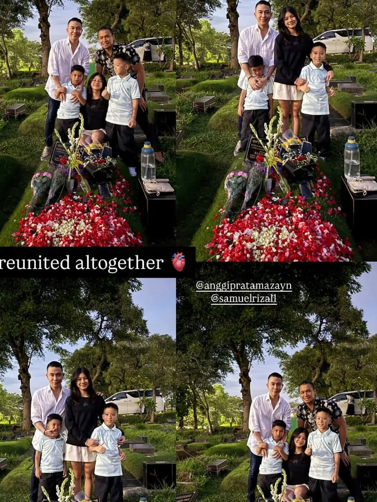 6 Momen Haru Samuel Rizal dan Anggi Pratama Ziarah Bareng ke Makam Stevi Agnecya - Hot Liputan6.com