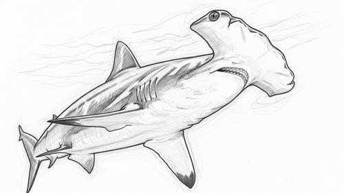 flat head shark drawing