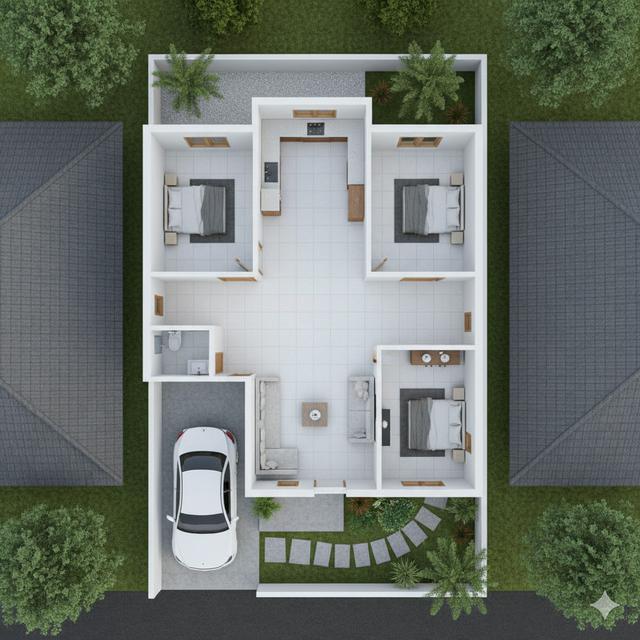 10 Denah Rumah Tipe 45 dengan Ruang Keluarga Luas, Nyaman dan Fungsional