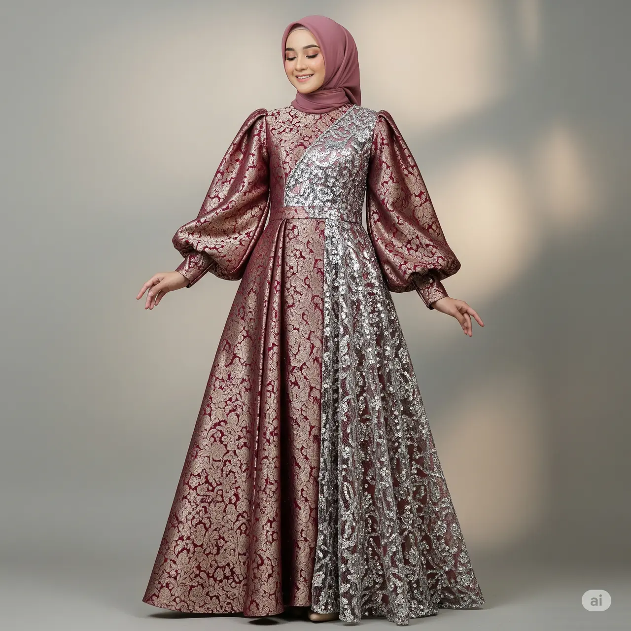 9 Rekomendasi Gamis Brokat Payet Cantik untuk Tampil Anggun dan Elegan ...