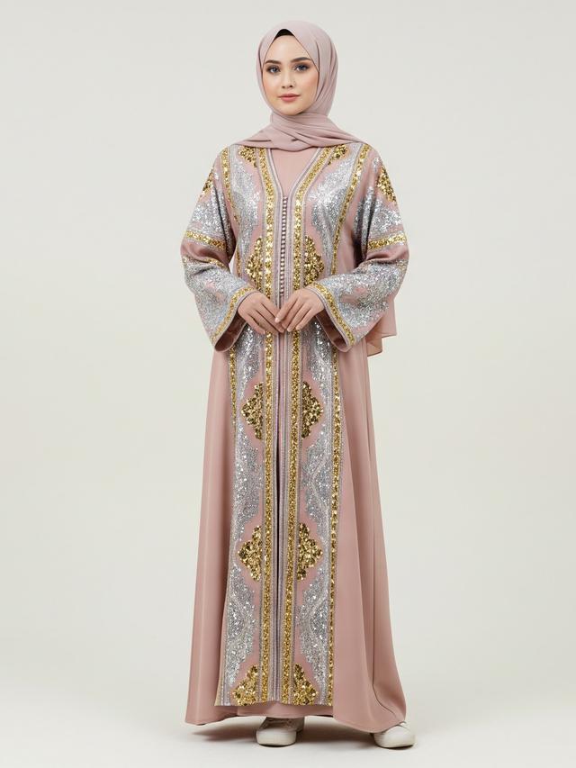 8 Model Gamis Abaya Motif Terbaru 2025, Stylish dan Syari