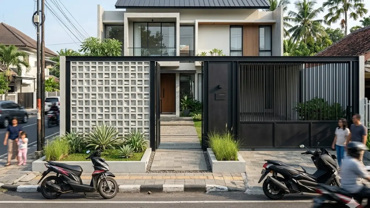 6 Model Pagar Roster dan Besi yang Menjaga Privasi Rumah Pinggir Jalan ...