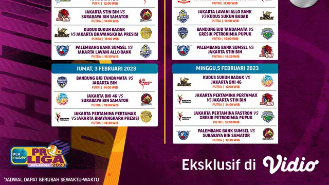 Jadwal dan Live Streaming Proliga 2023 Putaran Kedua di Vidio, 2-5 Februari 2023 - Ragam Bola.com