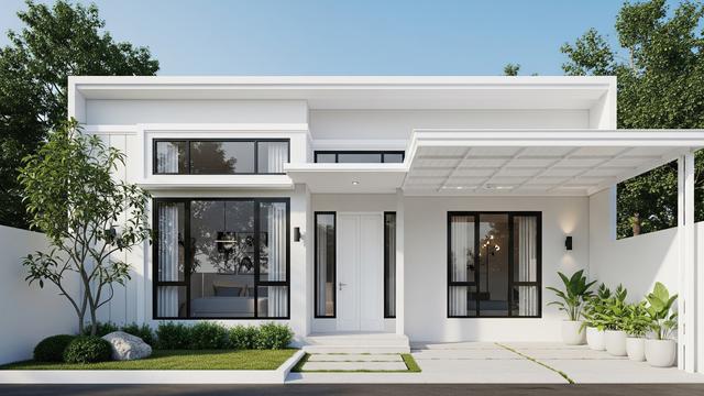 9 Inspirasi Rumah Minimalis dengan Atap Datar Kombinasi Kanopi, Fasad ...