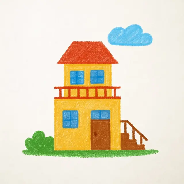 6 Gambar Rumah yang Mudah Ditiru Anak-Anak, Warna-Warni dan Ceria