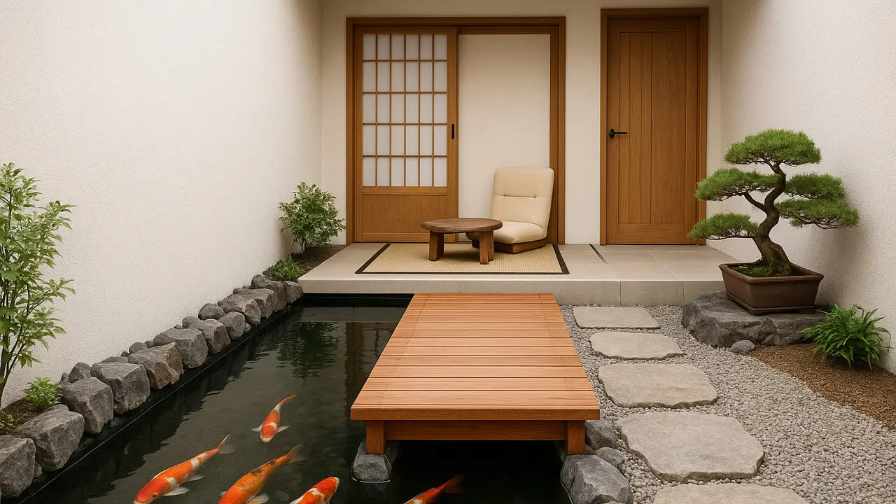 8 Contoh Layout Rumah 4x5 Meter Dilengkapi Kolam Ikan dan Teras Santai, Inspirasi Hunian Asri ...