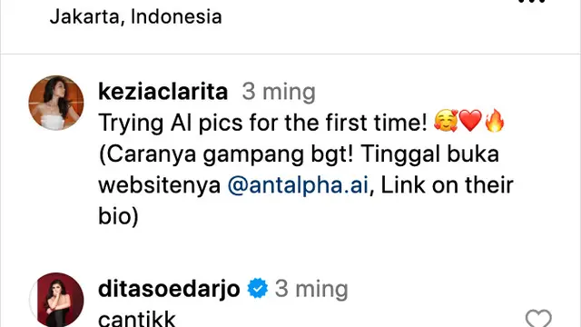 Selebgram Kezia Clarita Unggah Foto Pakai Art Intelligence, Banjir Pujian dan Disanjung Dita ...