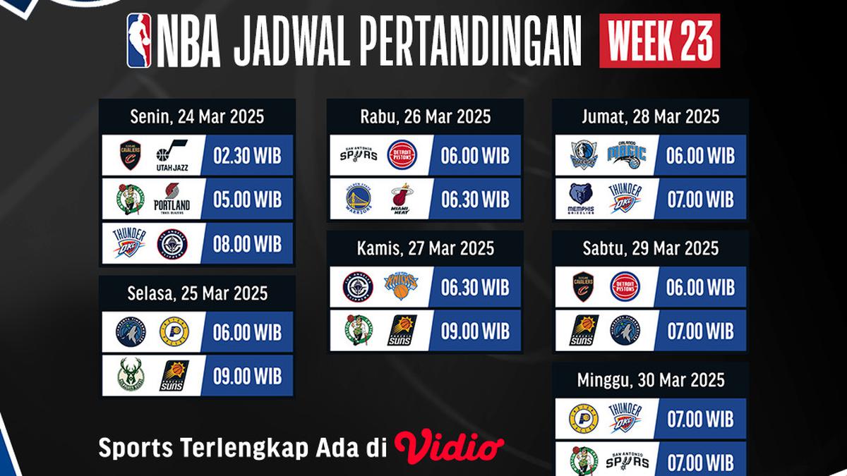 Link Live NBA Season 2024/25 Week 23 di Vidio