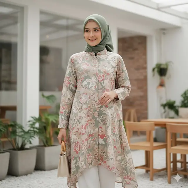 8 Model Baju Batik Syar’i Simple untuk Sehari-hari Tren 2025, Nyaman ...