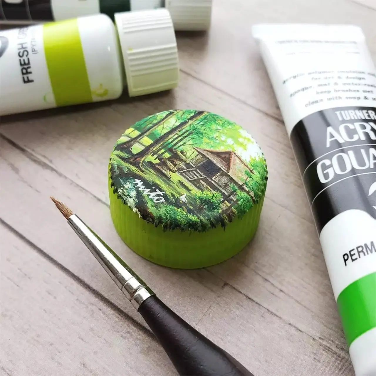 6 Kreasi Lukisan di Tutup Botol Ini Menakjubkan, Bak Hasil Jepretan ...