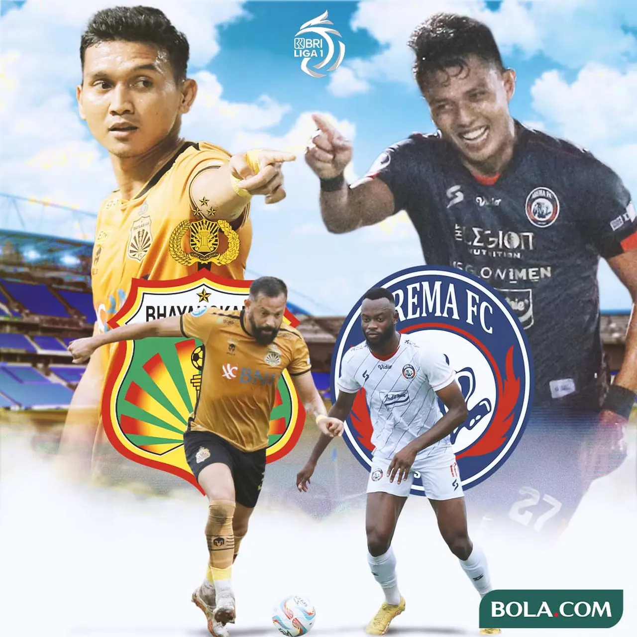 Duel Antarlini Partai BRI Liga 1, Bhayangkara vs Arema FC: Tim Minim ...