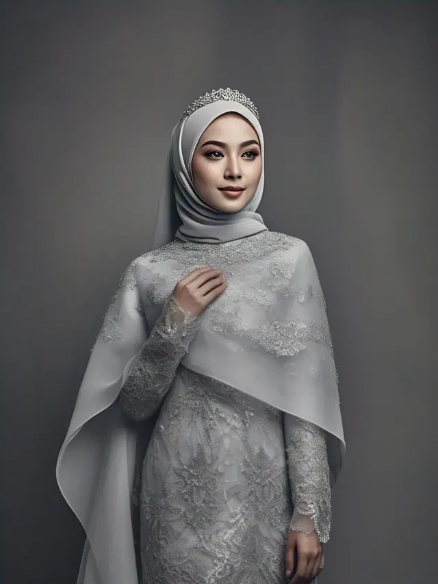 6 Desain Gaun Pengantin Brokat Hijab 2025, Cocok untuk Akad hingga Acara Resepsi - Islami ...