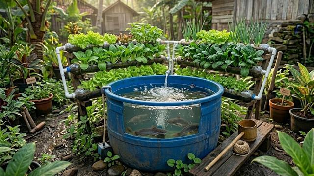 6 Ide Ternak Lele Mini dalam Tong Bekas Kombinasi Kebun Sayur yang ...