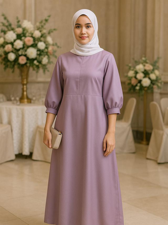 7 Rekomendasi Gamis Hijab Ungu untuk Pesta hingga Kondangan, Beri Kesan ...