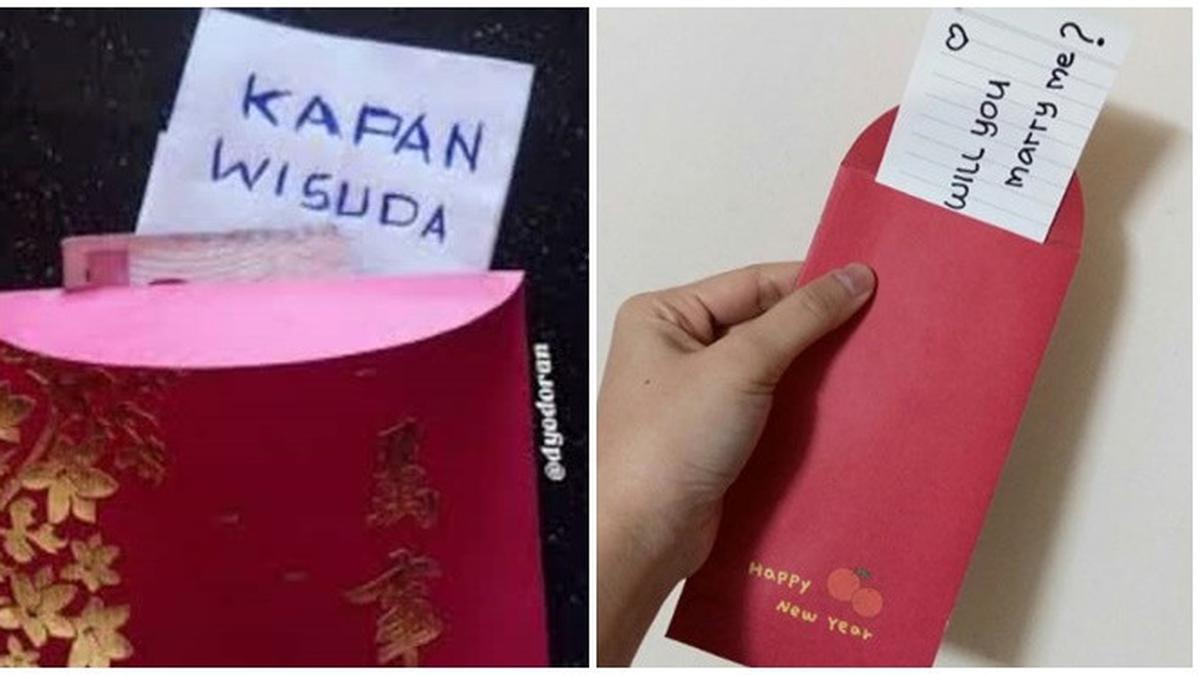 6 Potret Isi Angpau Berupa Pertanyaan Ini Nyeleneh, Bukan Senang Malah ...