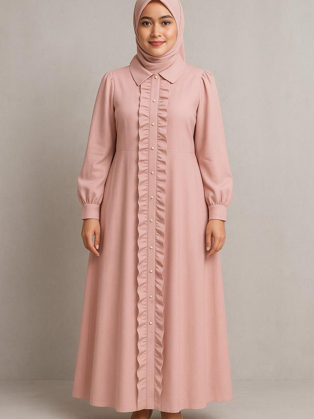 7 Model Gamis Kerah Rebah yang Nyaman dan Bikin Penampilan Makin Anggun ...