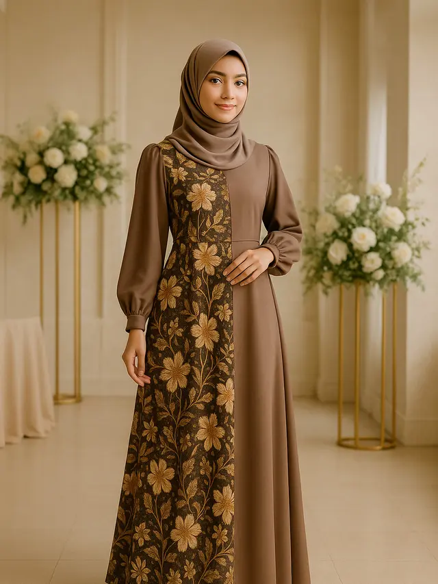 8 Model Gamis Batik Kombinasi Kain Polos untuk Remaja Terbaru 2025 ...