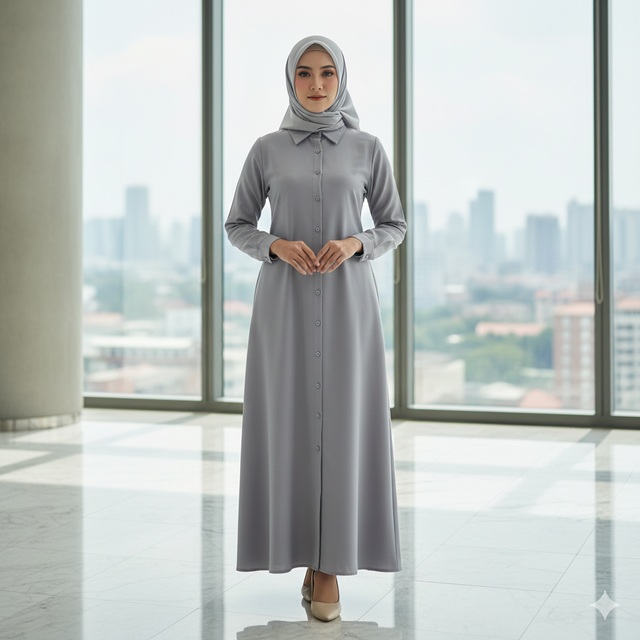 7 Model Gamis Formal Wanita dengan Kesan Pejabat Rapi, Elegan, dan ...